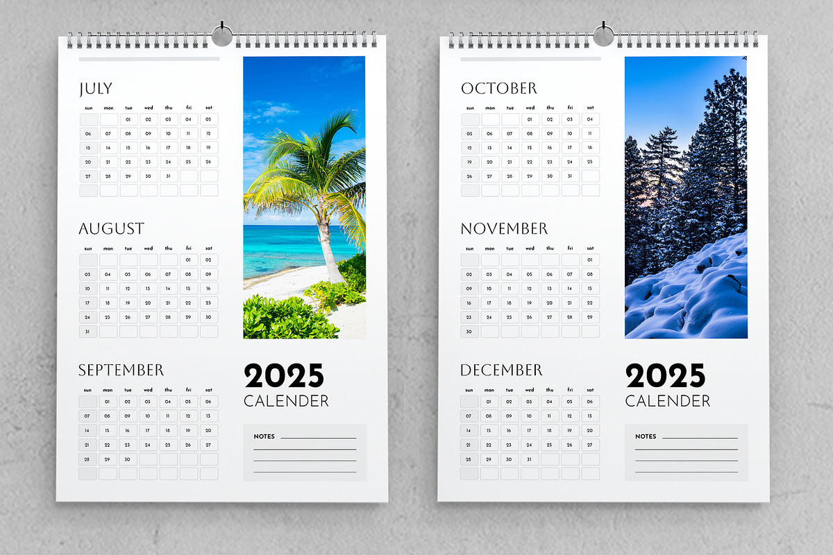 Twelve Months Calendar Template 2025