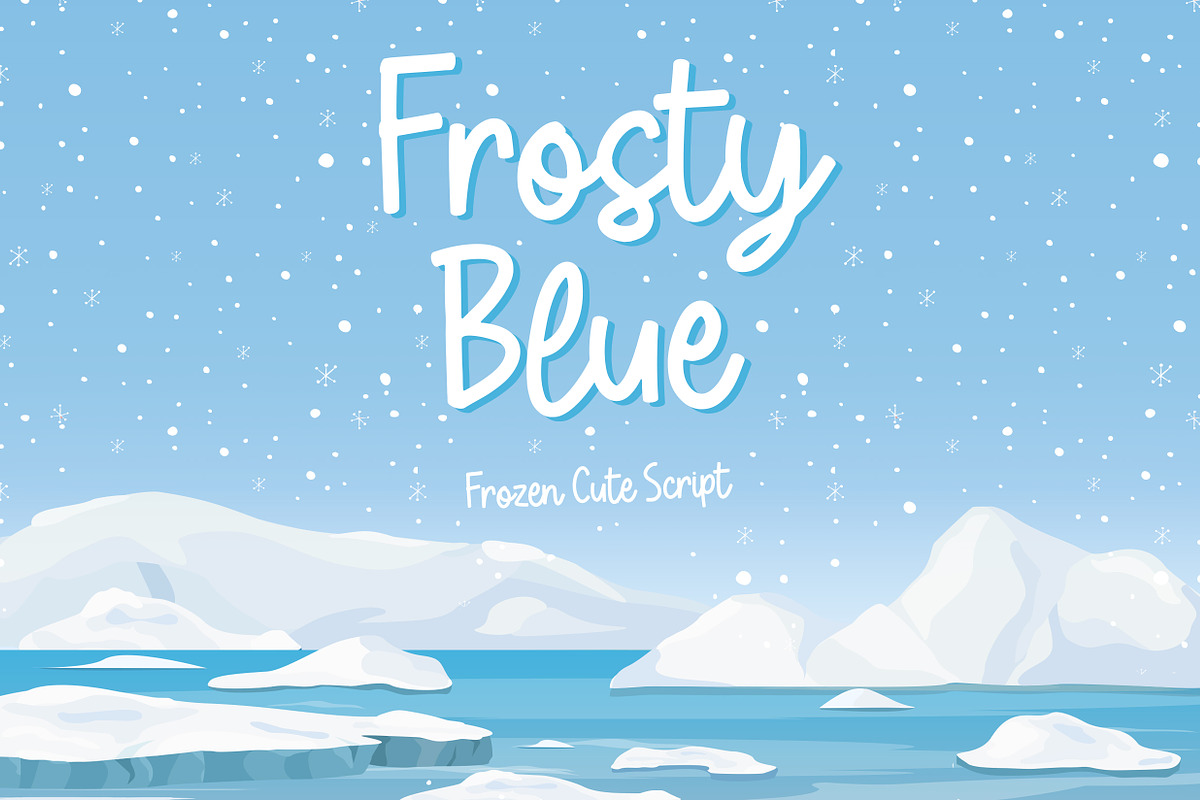 Frosty Blue - Cute Handwritten Fonts, a Script Font by Konstantine Studio