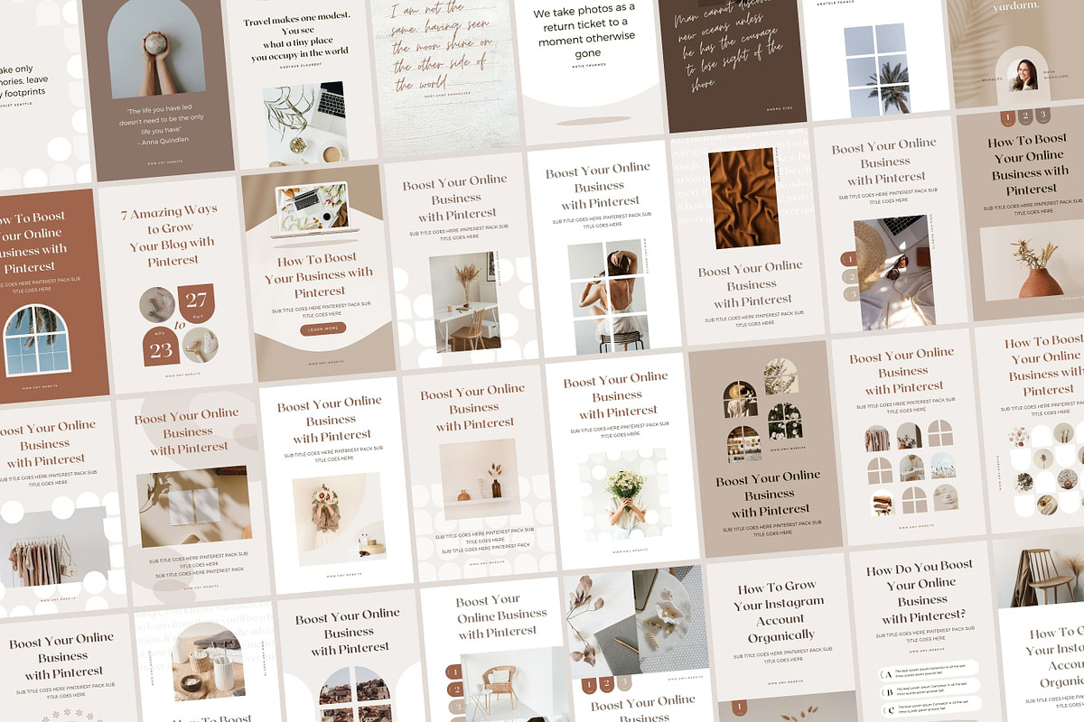 Pinterest Pin Templates Canva Shadow | Creative Market