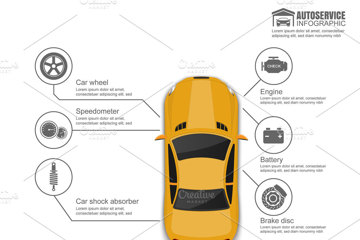 Set of Car infographics design, a Technology Illustration by S_design