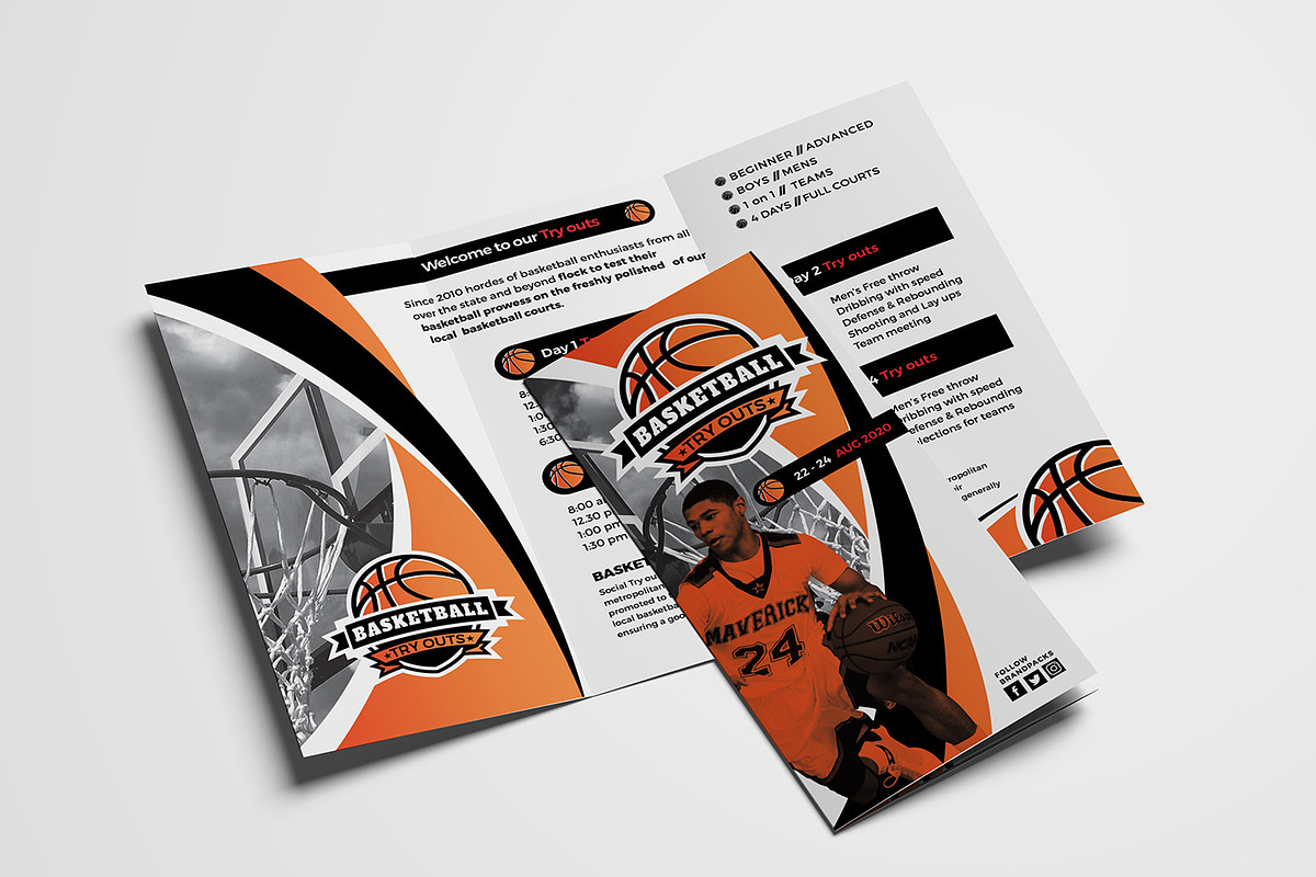 Basketball Tri-Fold Brochure, a Brochure Template by BrandPacks