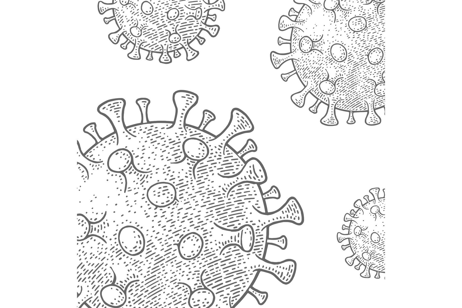 Coronavirus Bacteria Cell. Vintage, a Pattern Graphic by MoreVector