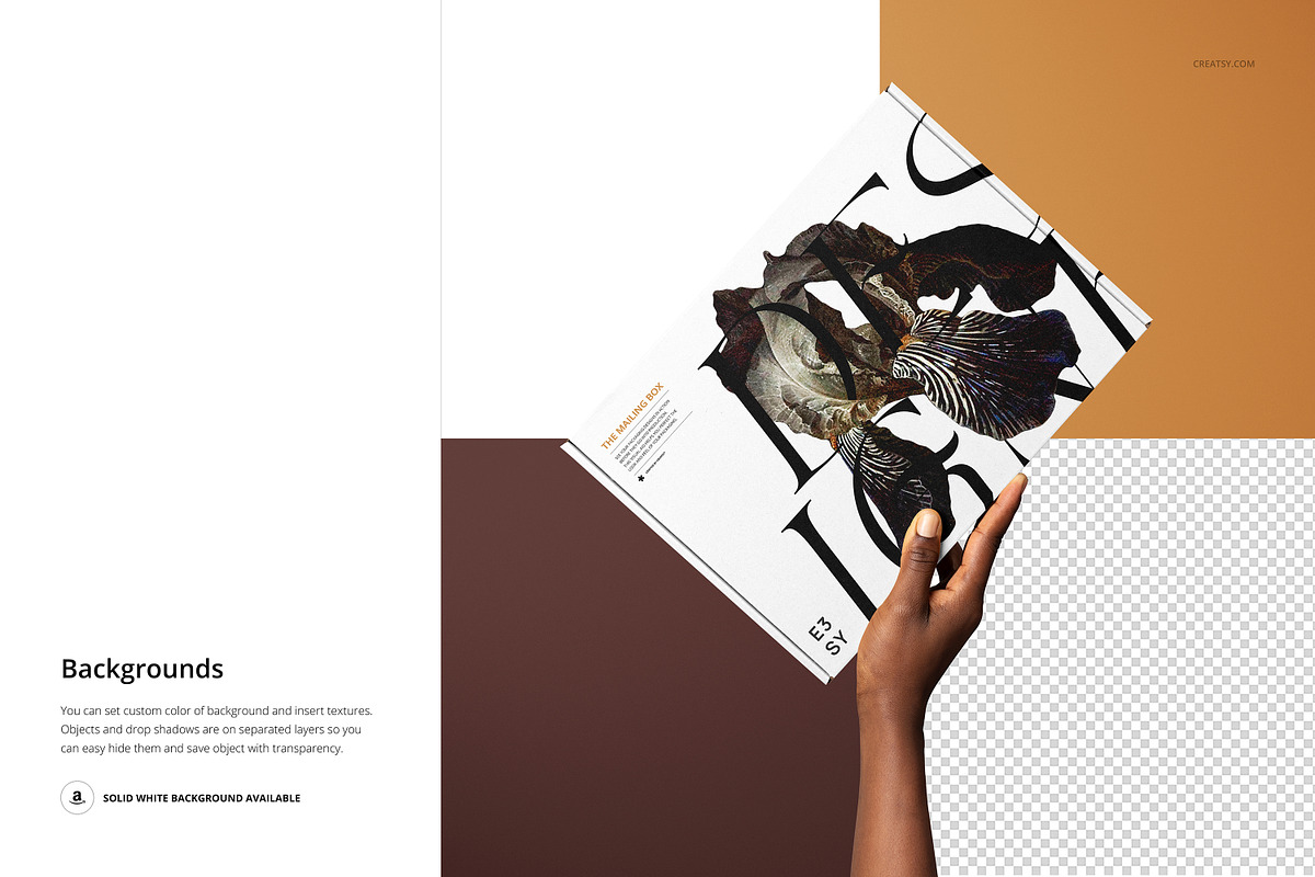 Mailing Box in Hands Mockup Set, a Packaging Mockup by creatsy5