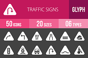 50 Traffic Signs Glyph Inverted | Icons ~ Creative Market