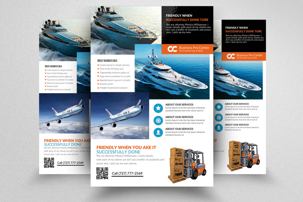 Freight Flyer templates, a Flyer Template by Psd Templates