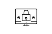 Password manager icon, an Outline Icon by Creative priyanka