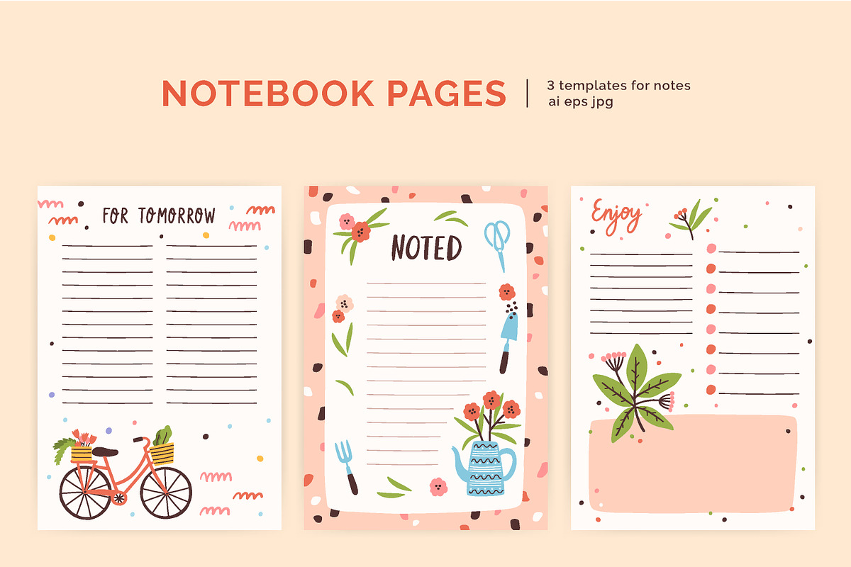 Planner note pages, a Decorative Illustration by Good Studio