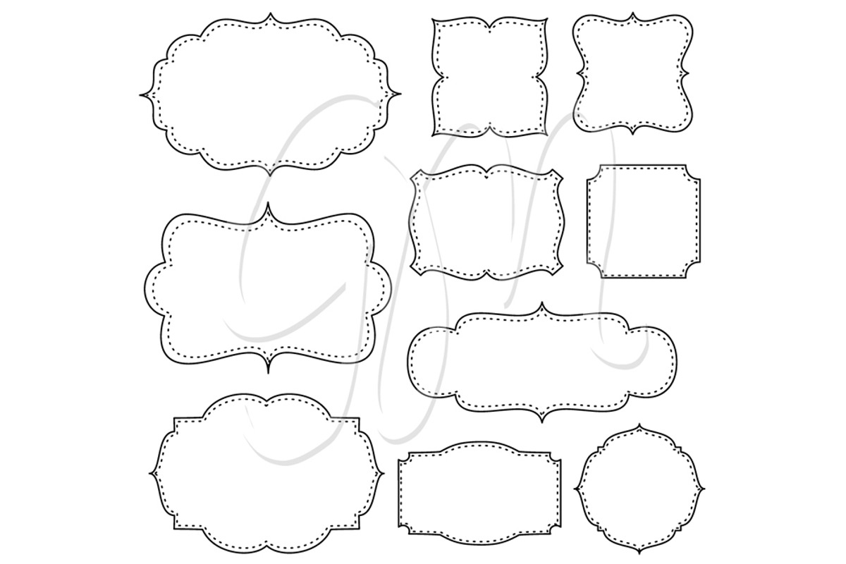 Frames clip art with backgrounds, an Illustration by GraphicMarket
