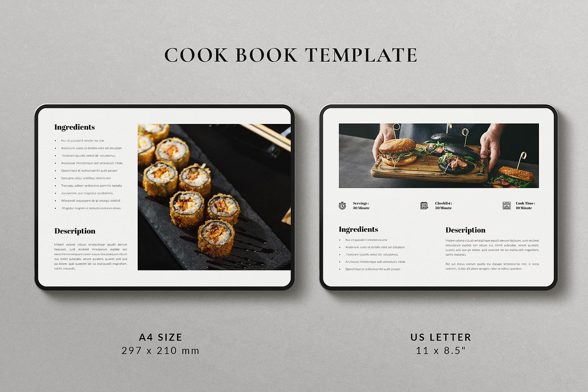 Cook Book Template Landscape, a Brochure Template by TemplatesForest