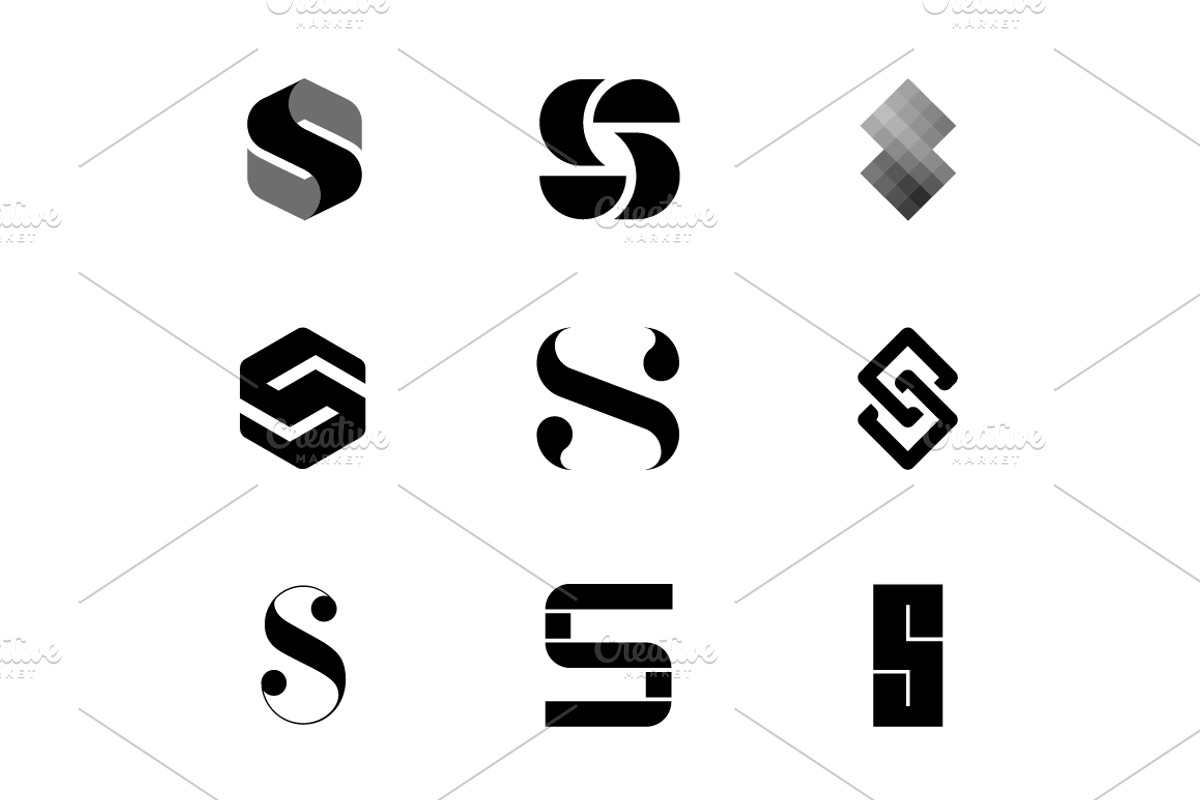 9 S Letter Logos - Vector & Mock-Up