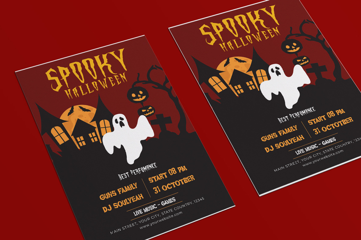 Spooky Halloween Flyer, a Flyer Template by skiiller studio