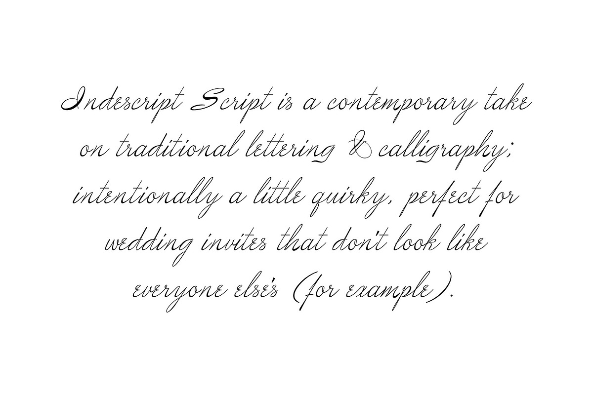 Indescript Script - Calligraphy Font, a Script Font by Off The Rack