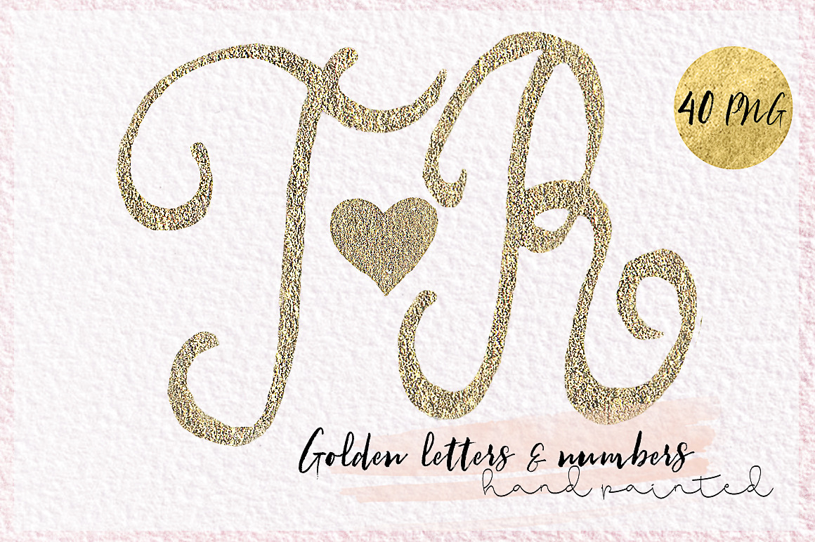 Alphabet Letters golden Monograme, an Illustration by LABFcreations