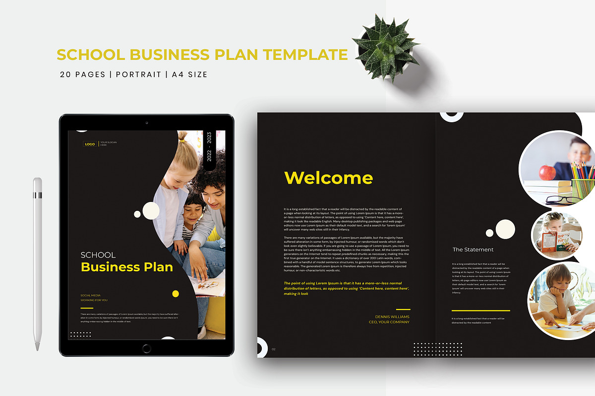 School Business Plan Template, a Brochure Template by TMint Play