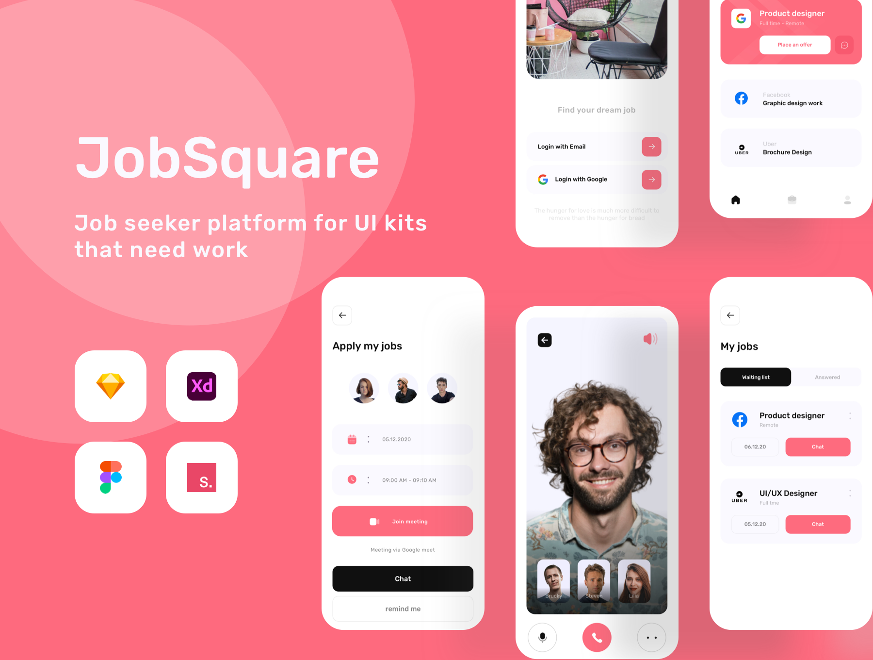 Jobsquare - Job vacancy UI KIT, an App Template by Vektora Studio