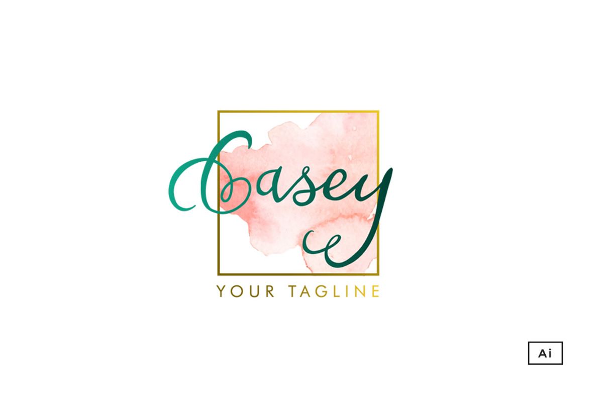 Casey Watercolor Logo Template, a Branding & Logo Template by Human ...