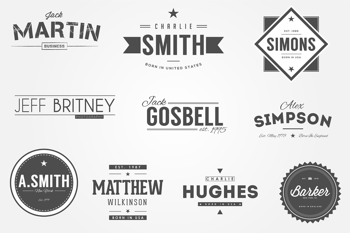 Personal Logos Bundle, a Branding & Logo Template by Jack Gosbell