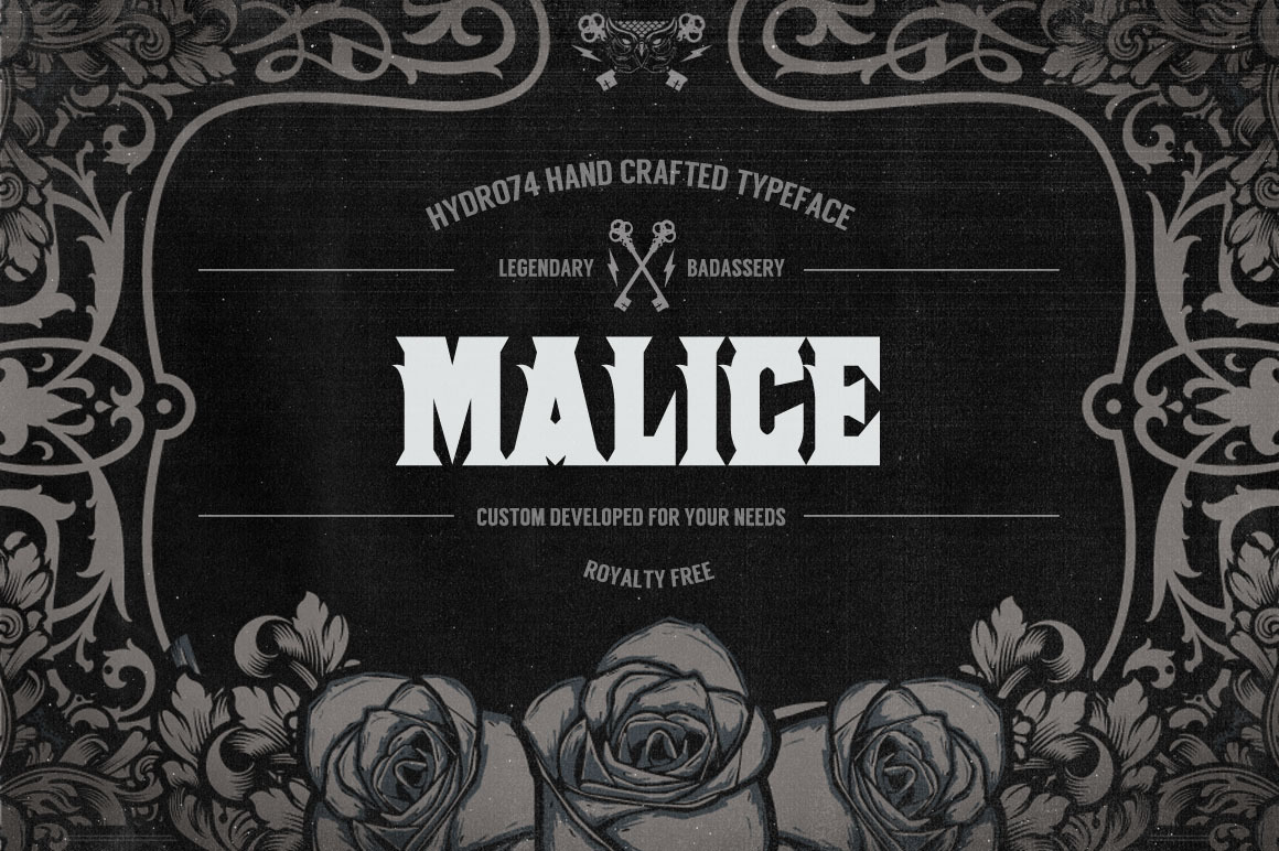 Malice, a Font by Hydro74