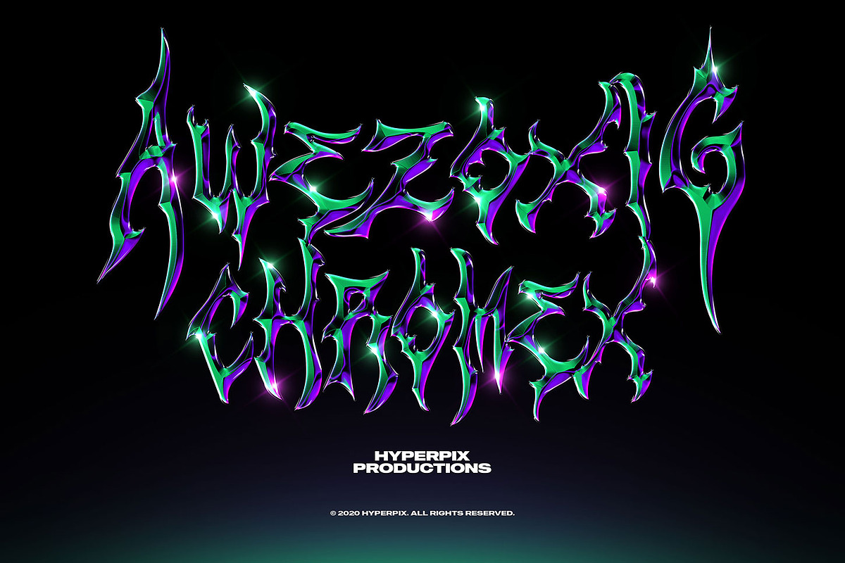 Chrome Text Styles Bundle - 50% OFF, a Layer Style Add-On by Hyperpix Productions