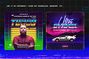 80's Synthwave Square Artpack, a Social Media Template by dennybusyet