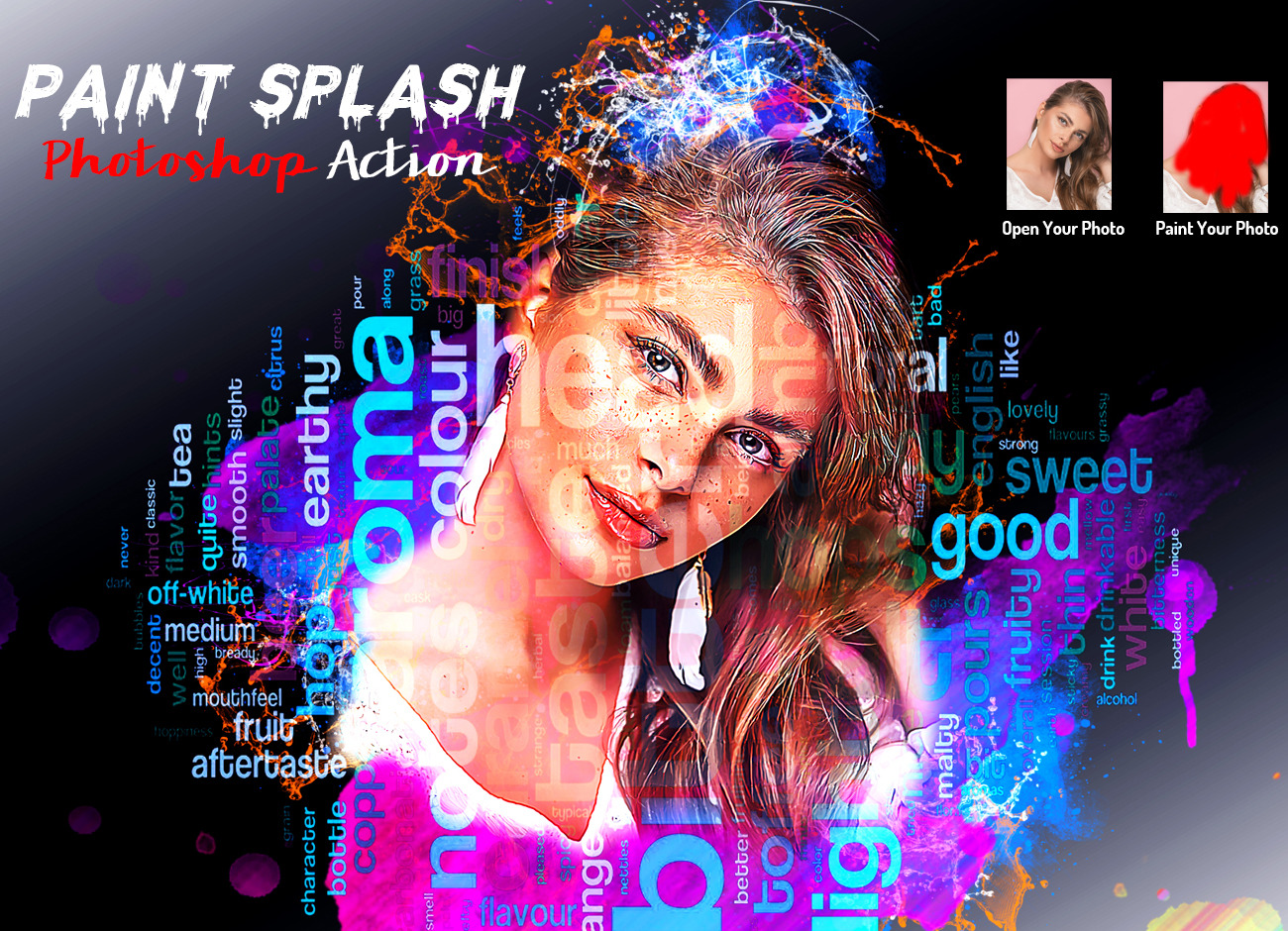 Paint Splash Photoshop Action, an Action Add-On by Studio Retouch