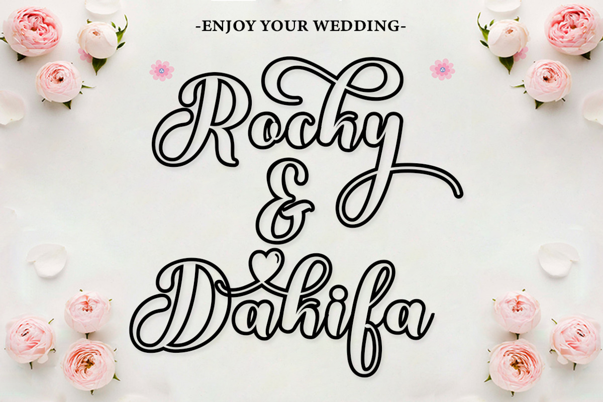 Kayla Outline, a Script Font by Ws Studio