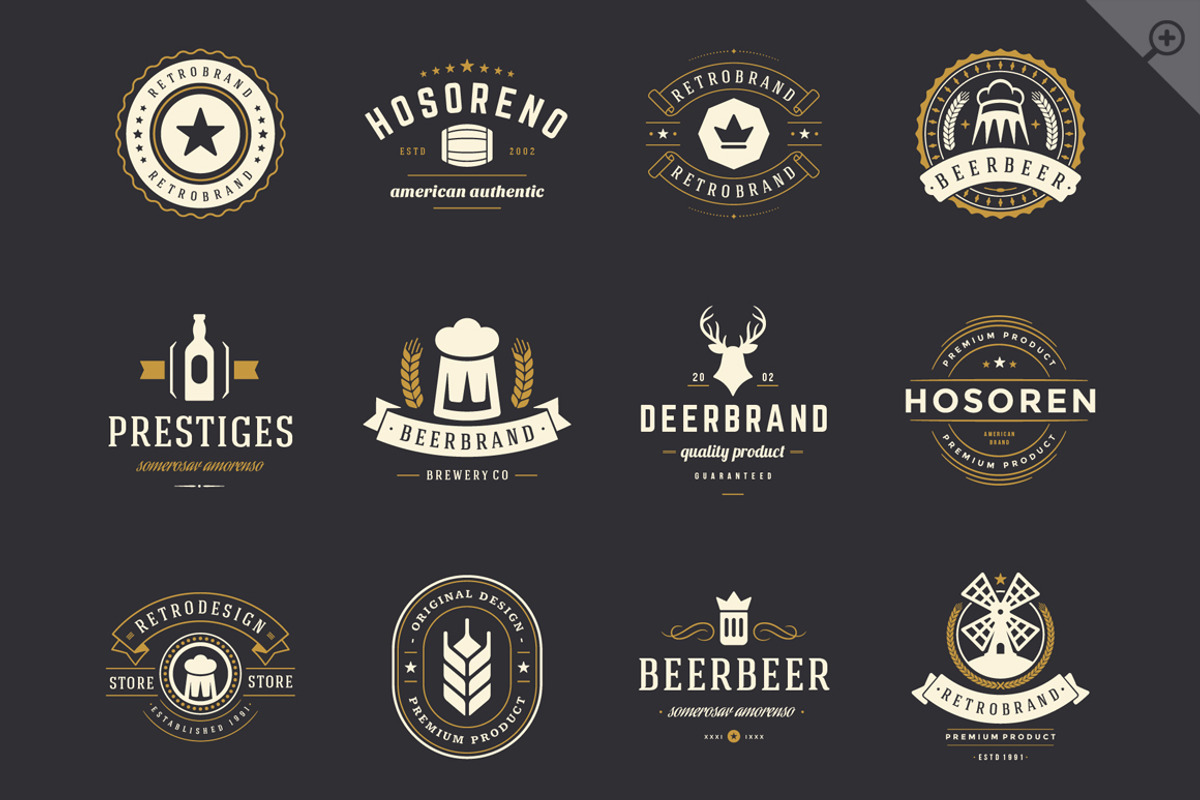 16 Beer Logotypes and Badges, a Branding & Logo Template by Vasya Kobelev