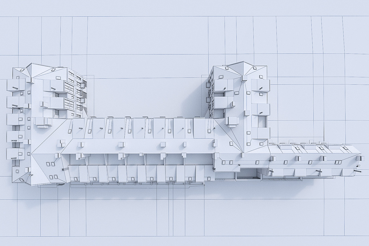 Loft Building Exterior, an Architecture 3D Model by 3DNUTS