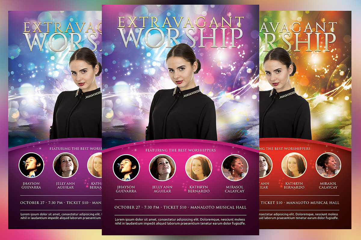 Extravagant Worship Church Flyer, a Flyer Template by KiraYamato Design ...