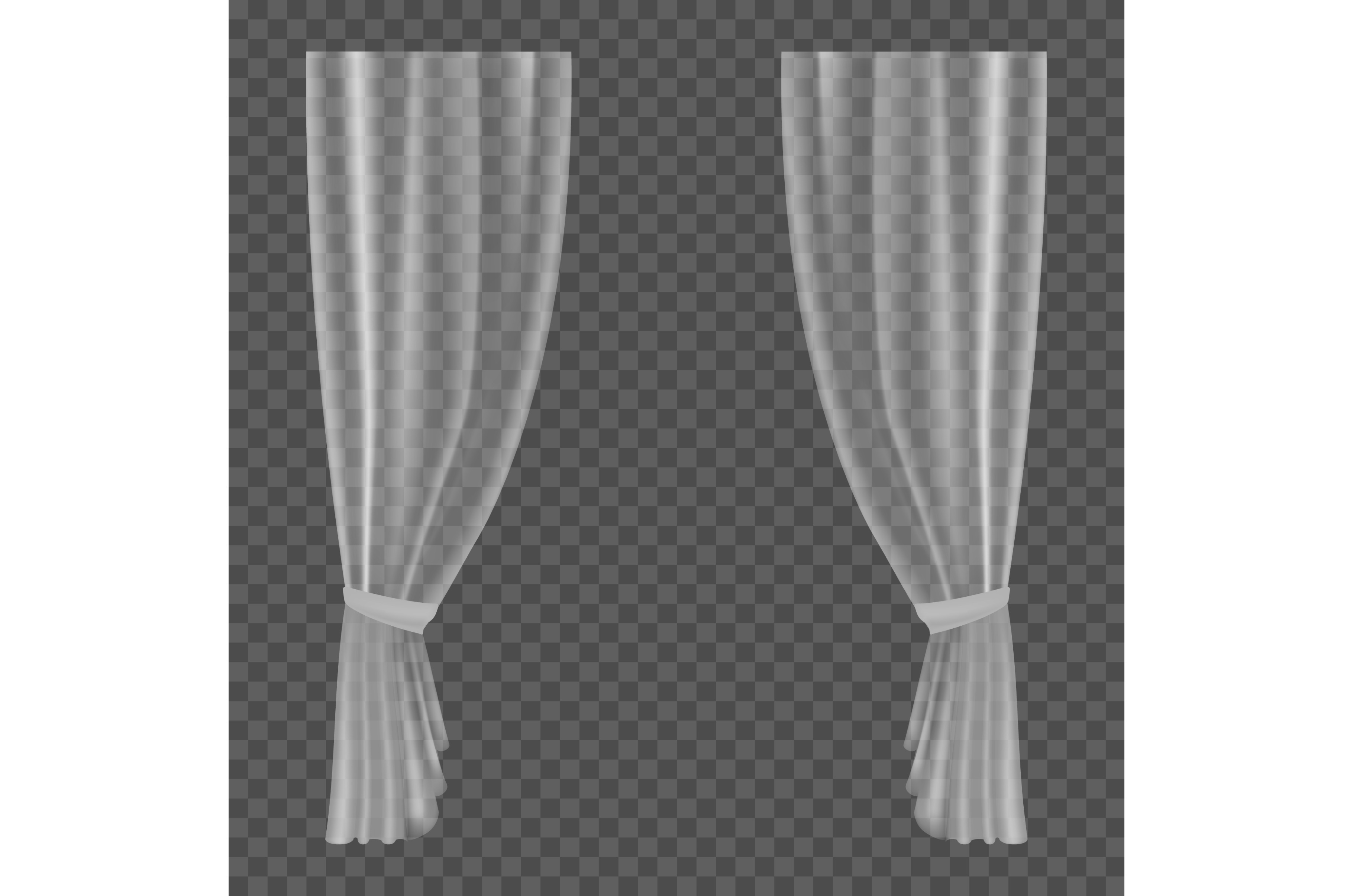 Transparent curtains. Lightweight | Graphic Objects ~ Creative Market