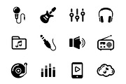 sound and music icons, an Icon by Microvector