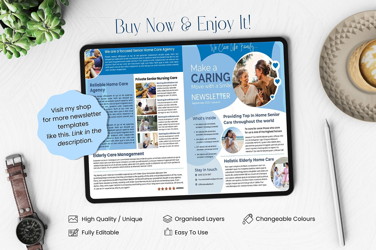 Canva Newsletter Template Caregiver | Creative Market Canva Newsletter Template Caregiver | Creative Market