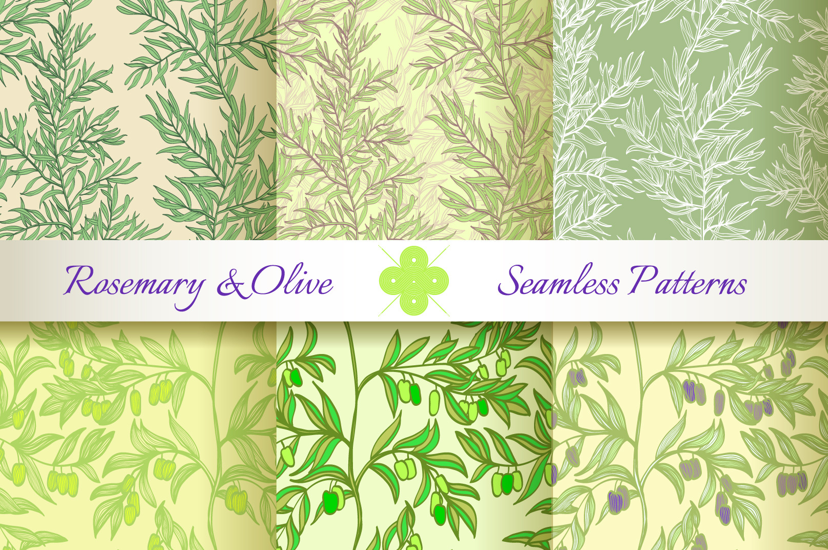 Rosemary & Olive. Set of 6 Patterns, a Pattern Graphic by Patternalized ...