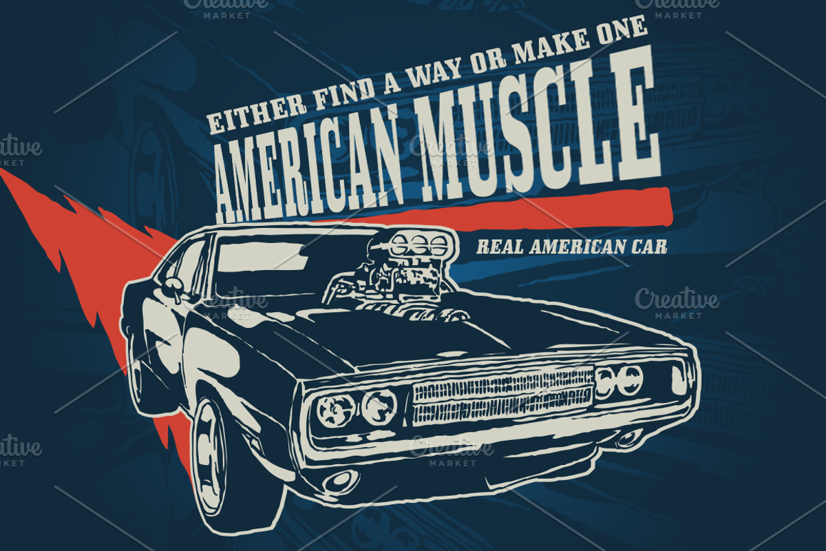 American Muscle Way, an Illustration by TSV Art Collective