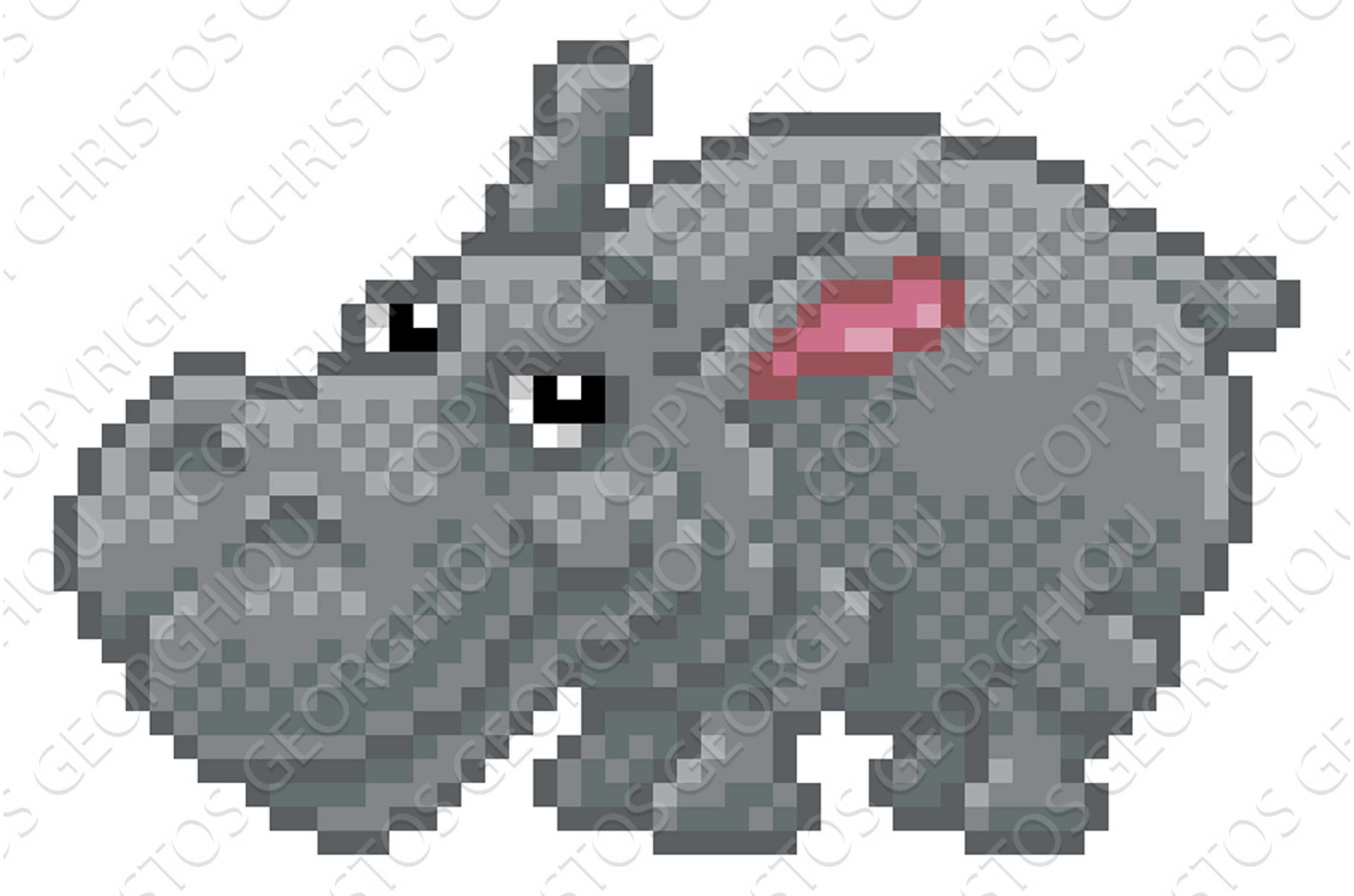 Hippo Pixel Art Safari Animal Video, an Animal Illustration by Christos ...
