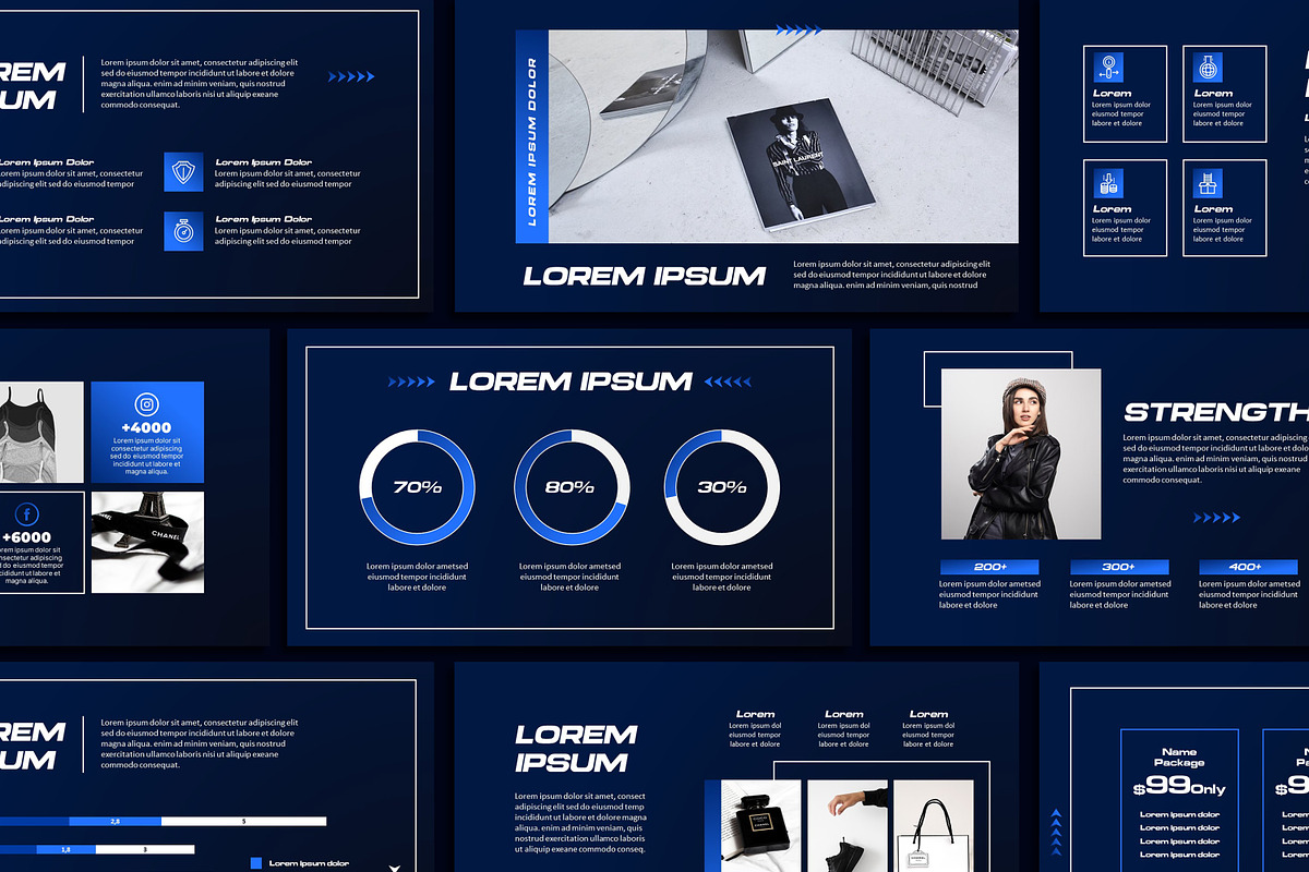 Modern Blue Powerpoint Template, a Presentation Template by SKY CREATION