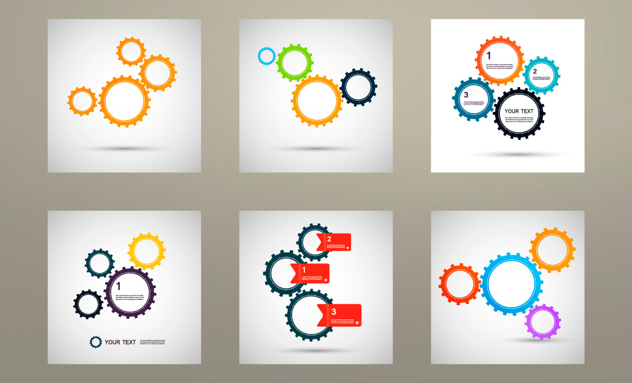 Vector set color design gears, an Object Graphic by Haisonok