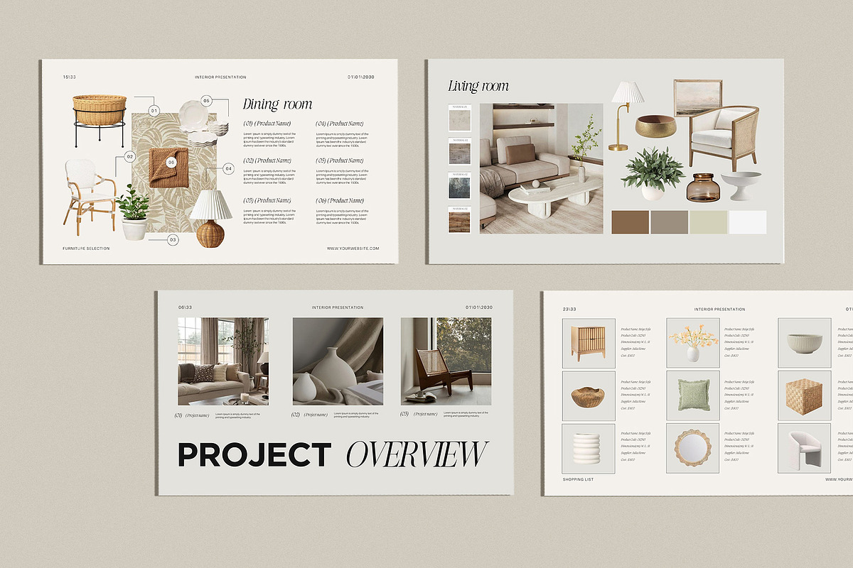 Interior Design Presentation Canva Template | Amare Creative