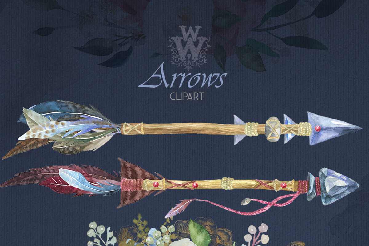 Watercolor Boho Arrows clipart, an Illustration by WonderWonder ...