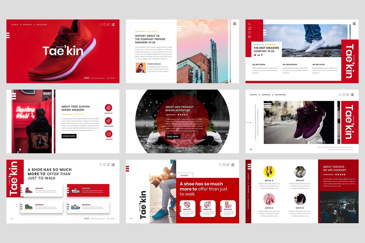 Shoe -Sneakers Google Slide Template, a Presentation Template by Art ...