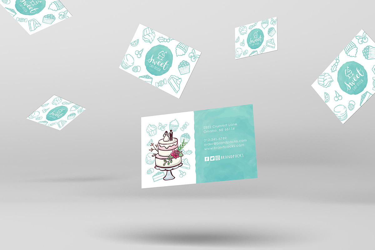 Cake Shop Business Card Template, a Business Card Template by BrandPacks