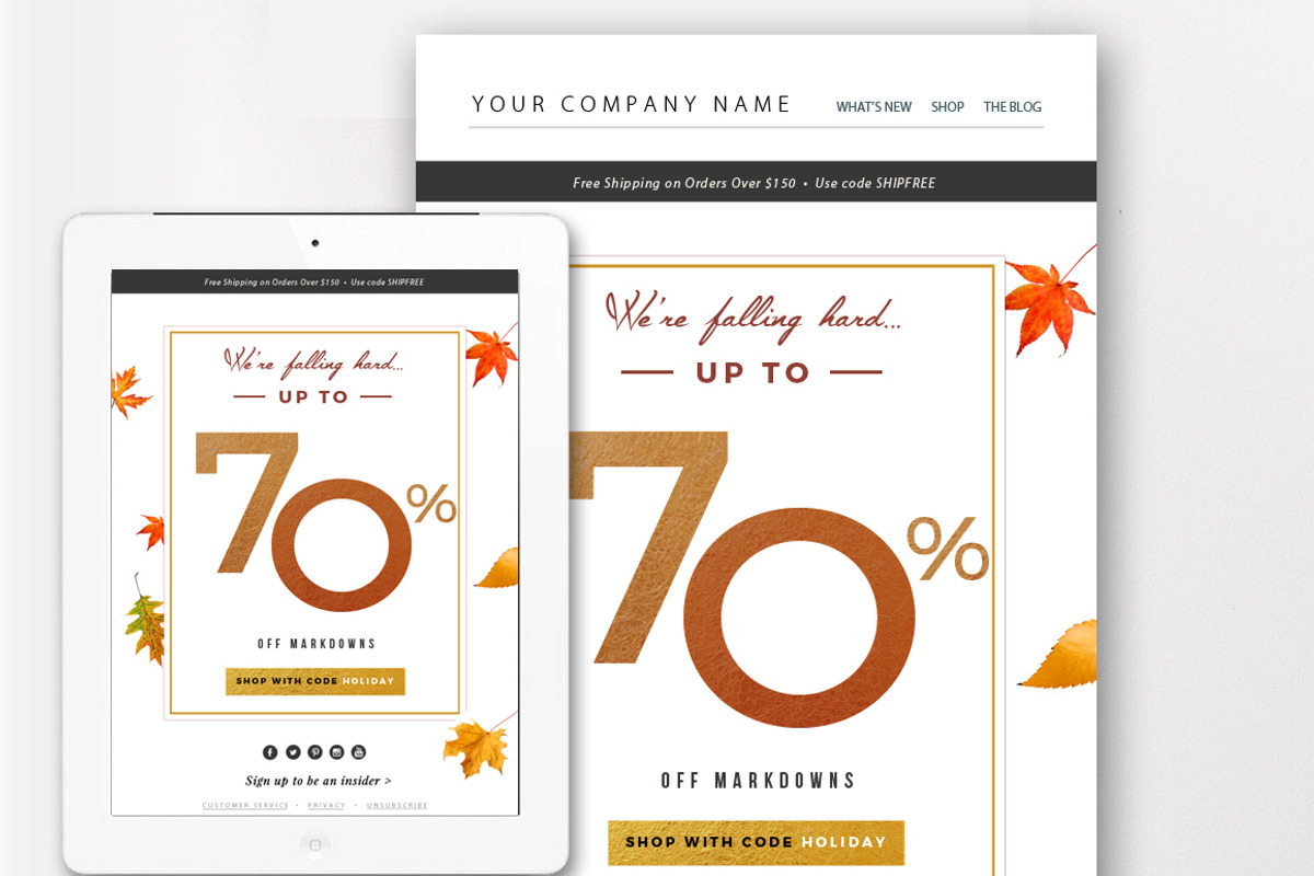 Holiday Sale Email Template, an Email Template by By Stephanie Design