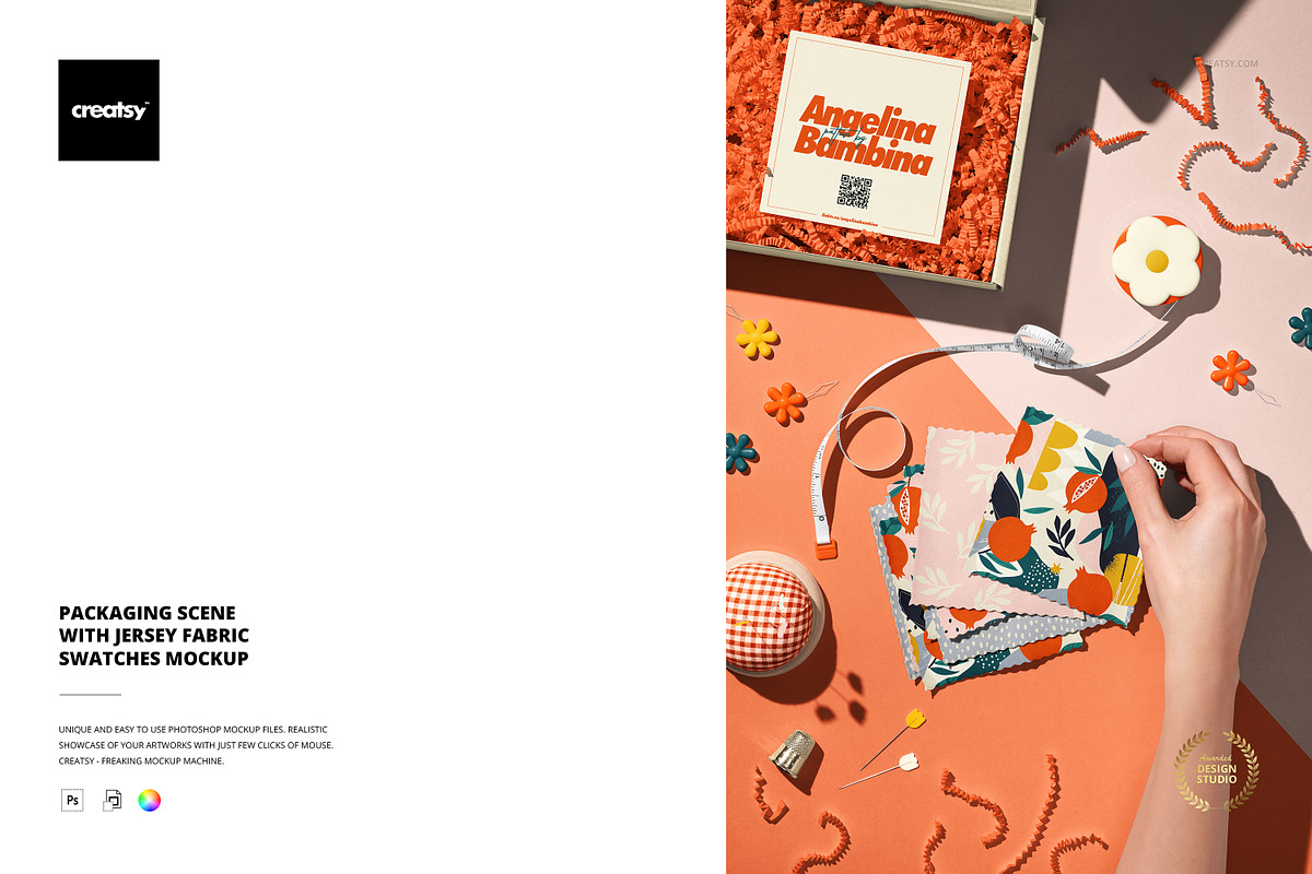 Packaging Jersey Fabric Mockup, a Merchandise Mockup by creatsy5