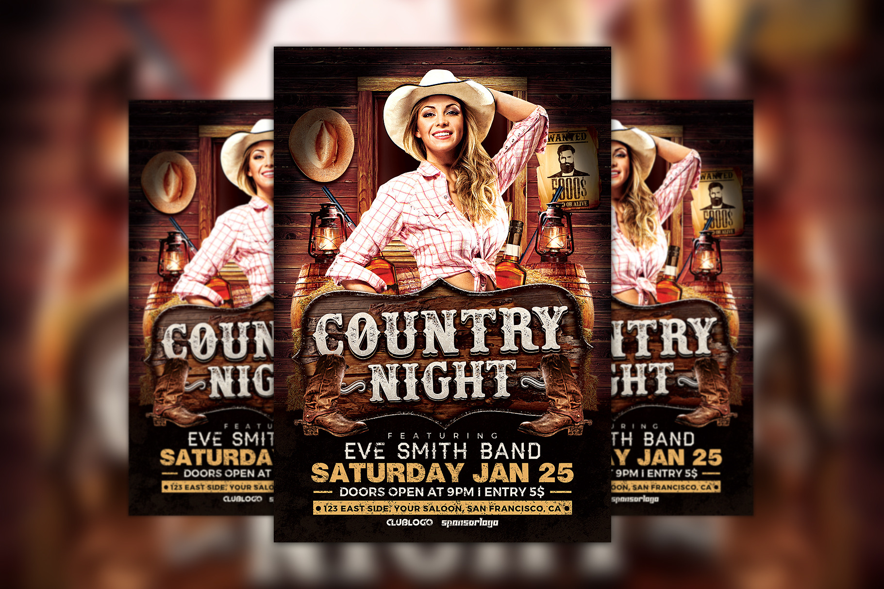 Country Party Night Flyer Template, a Flyer Template by Flyermind