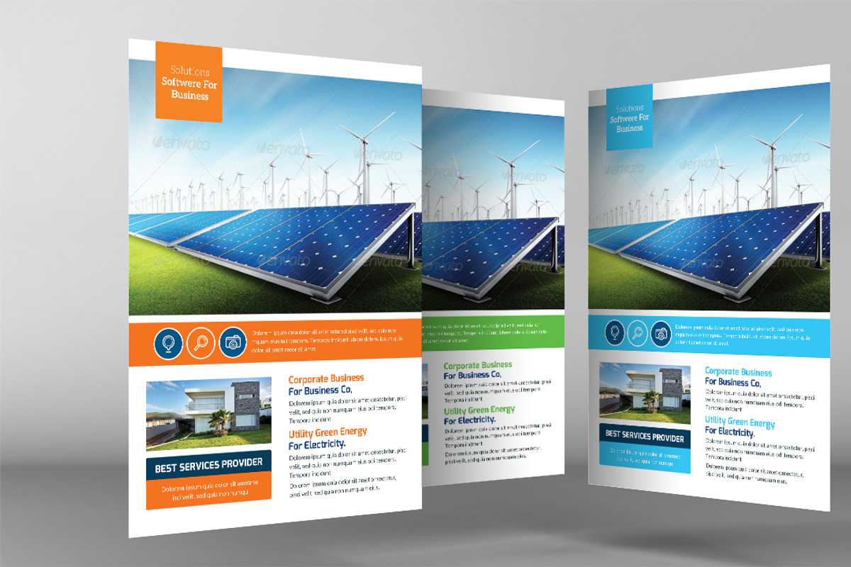 Green Energy Flyer Template, a Flyer Template by graphicforest