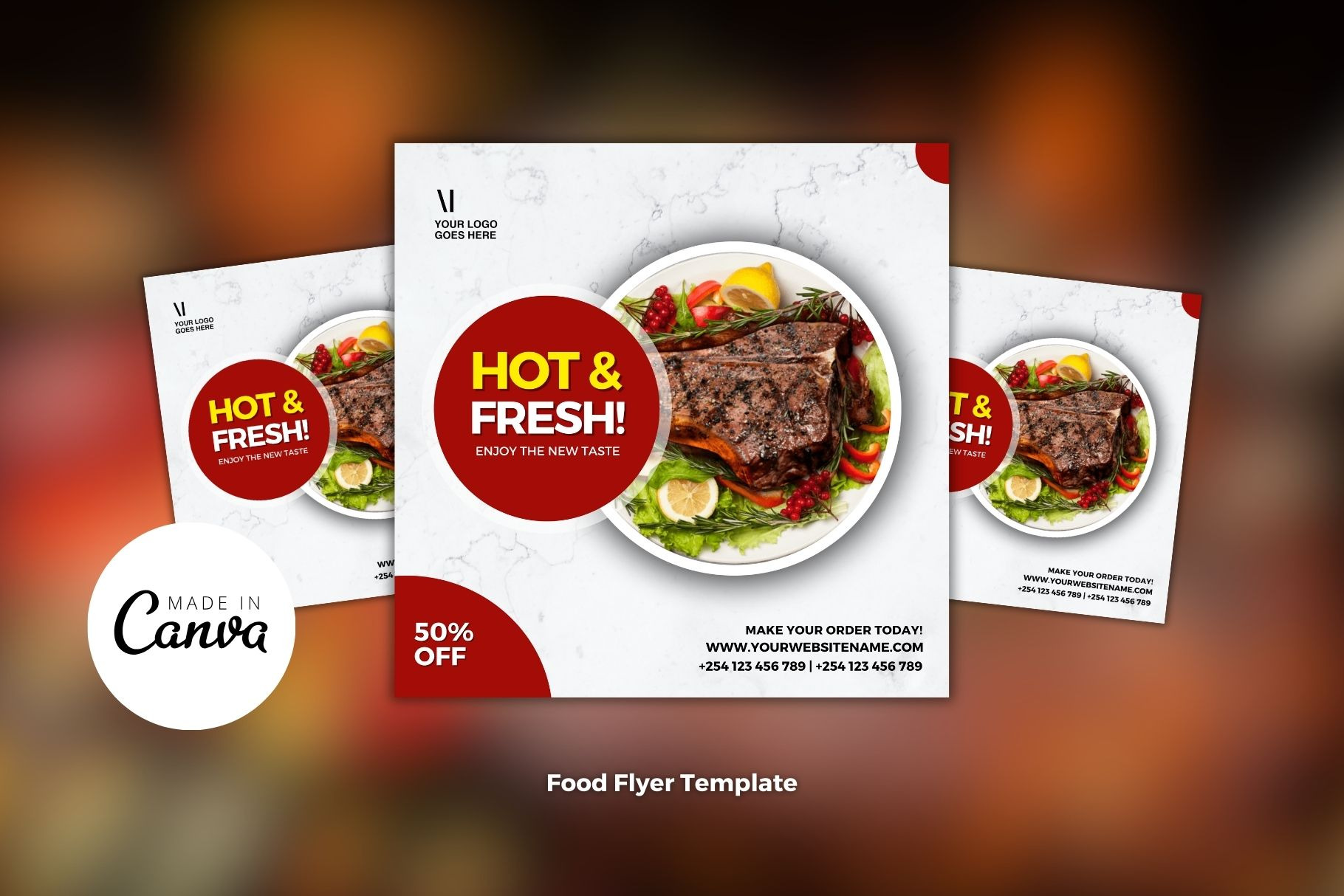 BBQ Restaurant Food Canva Template, a Social Media Template by MK Creatives