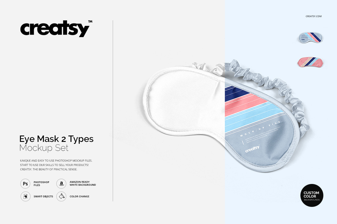 Eye Mask 2 Types Mockup Set, a Mask Mockup by creatsy4