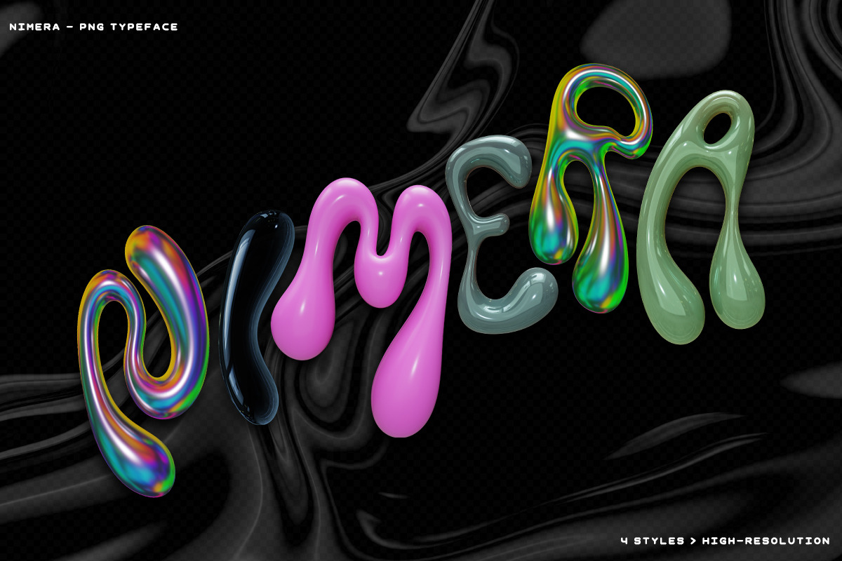 Nimera - Chrome, Holographic Letters, a Graphic by saintricchi