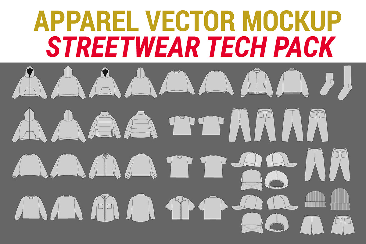 Vector Streetwear Apparel Mockup Pack