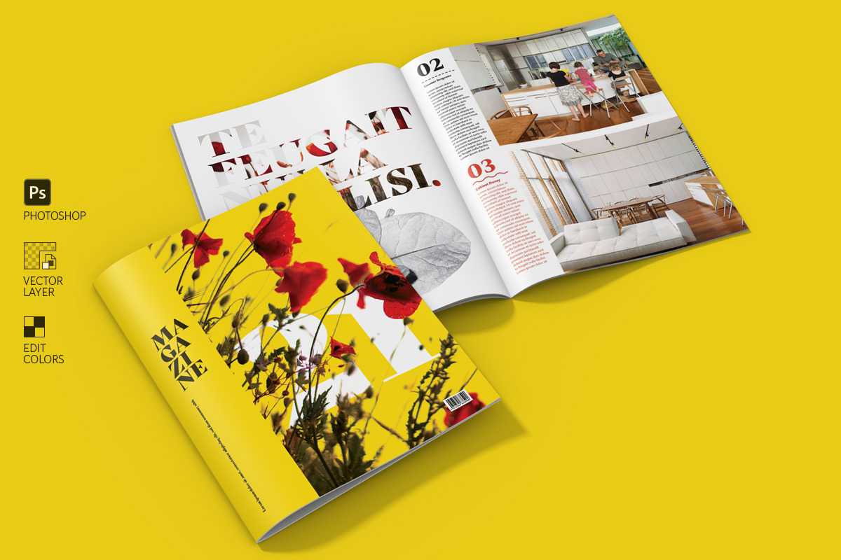 Modern Magazine Mockup, a Books & Magazine Mockup by LESZ Design